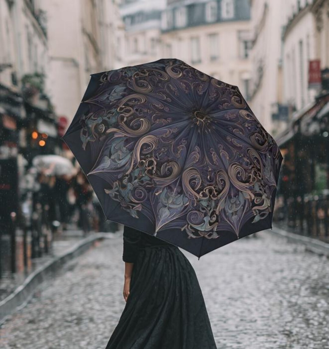 Art Nouveau Umbrella – Elegant Gothic Rain Parasol 48" - Etsy