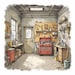 13 Mechanic Shop Scene | Vintage Workshop Clipart Decor | Digital ...