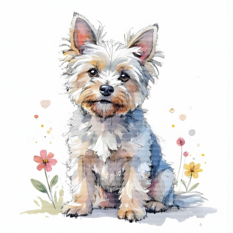 25 Dog Clipart Pastel Sketch Illustration | Scribble Outline Animal Art ...