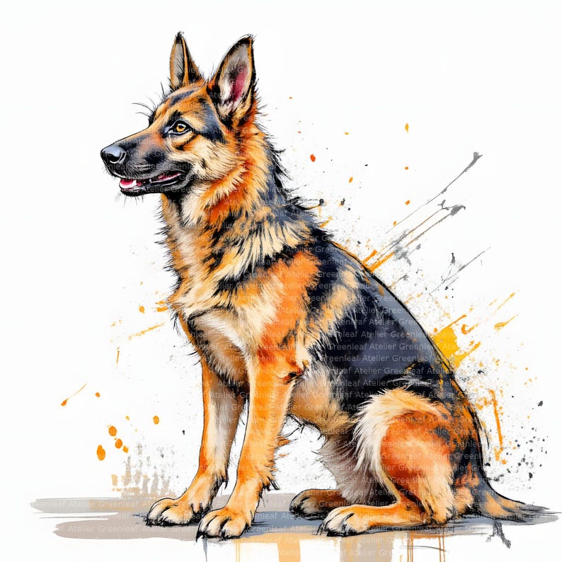 Dog Clipart | Cinematic Watercolor Illustration Popular Breeds ...