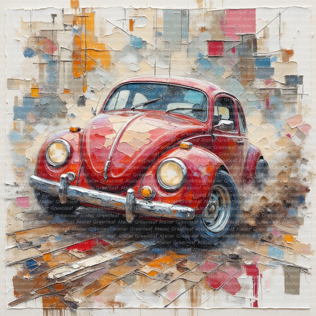 20 Classic Retro Car Poster | Palette Knife Speed Art | Vintage Muscle ...
