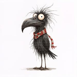 15 Scruffy Birds | Funny Skinny Bird Clipart | Watercolor Illustration ...