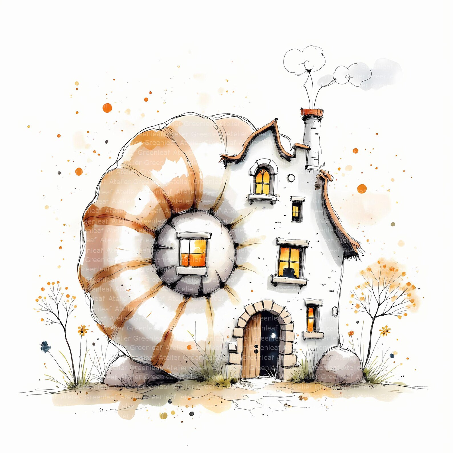 11 Spiral Conch Dwellings Clipart | Whimsical Shell Fantasy Art ...