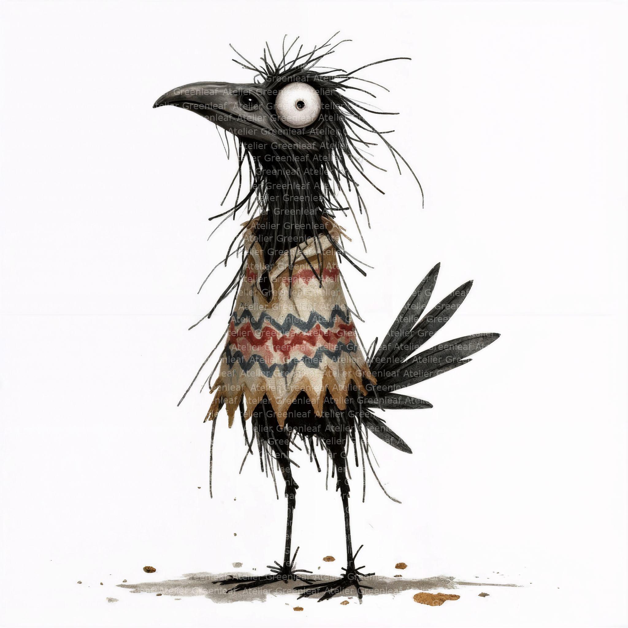 15 Scruffy Birds | Funny Skinny Bird Clipart | Watercolor Illustration ...