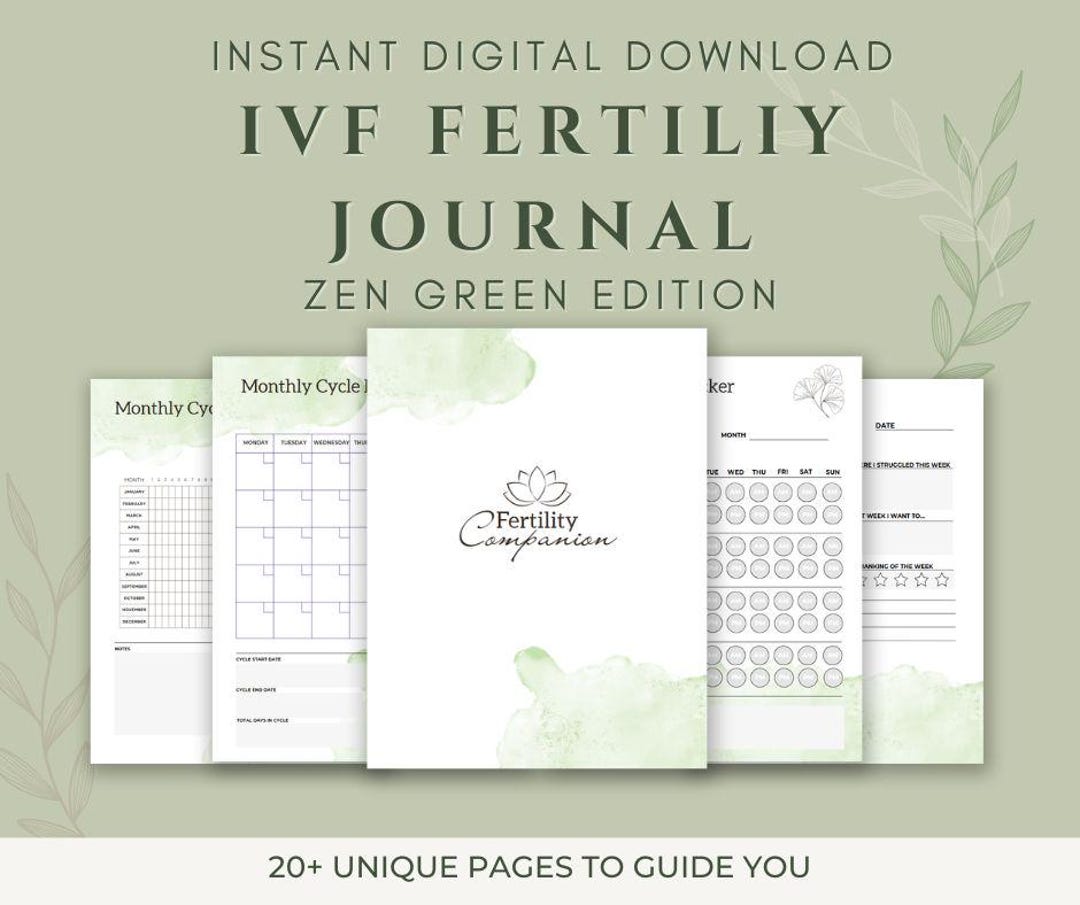 IVF Journal Printable - Zen Green Edition - Fertility Treatment ...