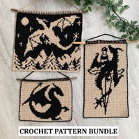 Crochet Ao3 Tapestry and Tote Bag Pattern Bundle, Alpha Patterns ...