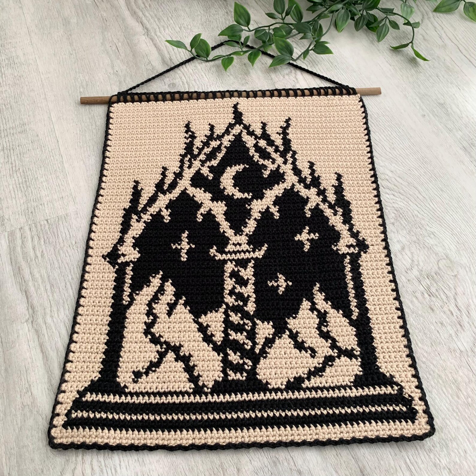 Tapestry Crochet Pattern With Celestial Gothic Windows | Fantasy Wall ...