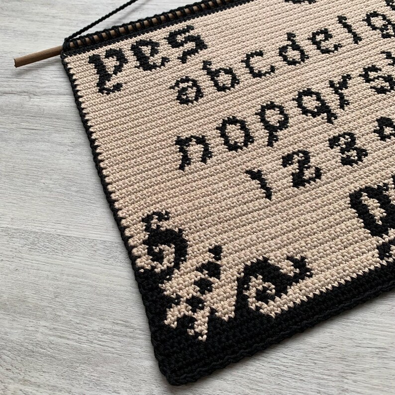 Ouija-inspired Tapestry Crochet Pattern | Spirit Board Wall Hanging ...