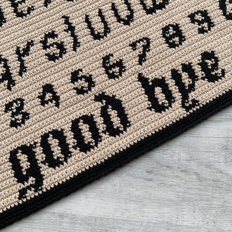 Ouija-inspired Tapestry Crochet Pattern | Spirit Board Wall Hanging ...