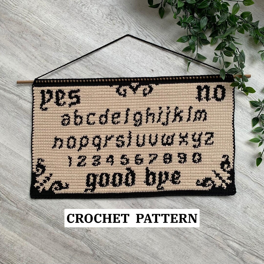 Ouija-inspired Tapestry Crochet Pattern | Spirit Board Wall Hanging ...