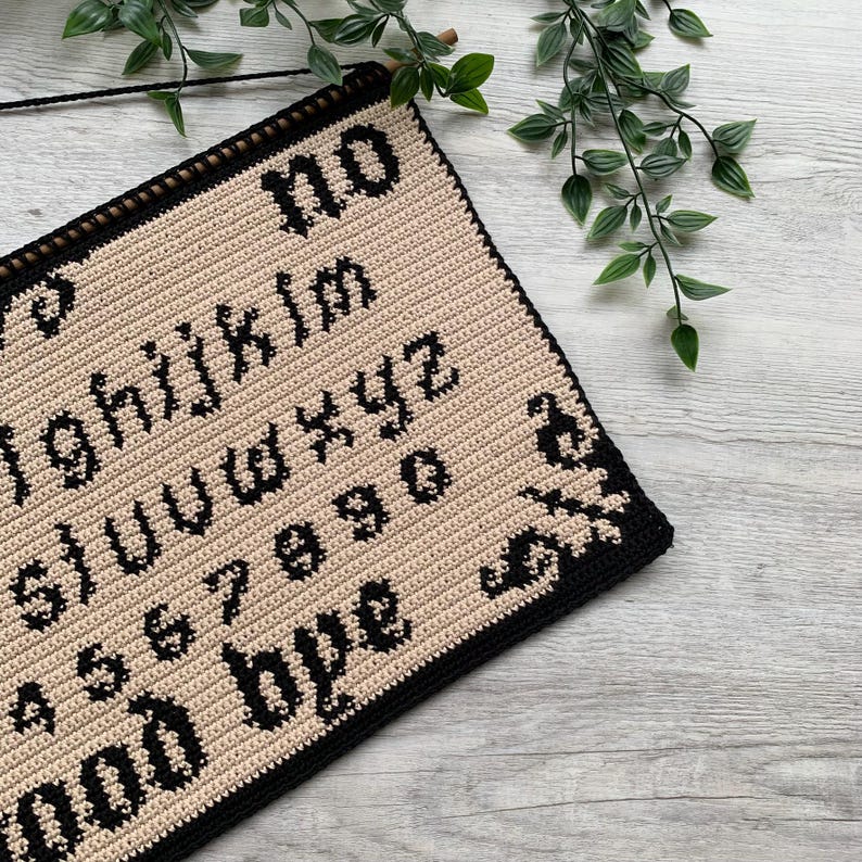 Ouija-inspired Tapestry Crochet Pattern | Spirit Board Wall Hanging ...