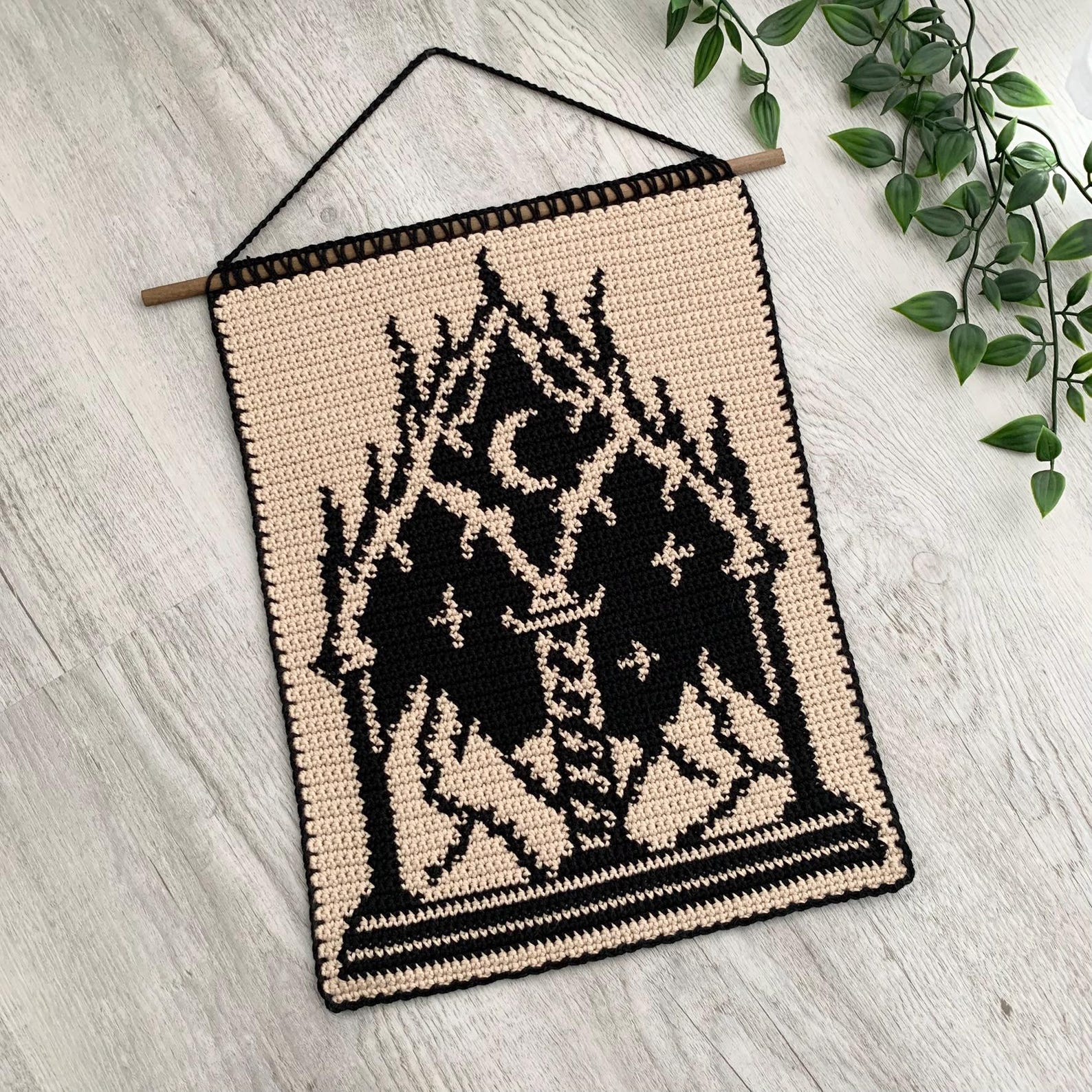 Tapestry Crochet Pattern With Celestial Gothic Windows | Fantasy Wall ...