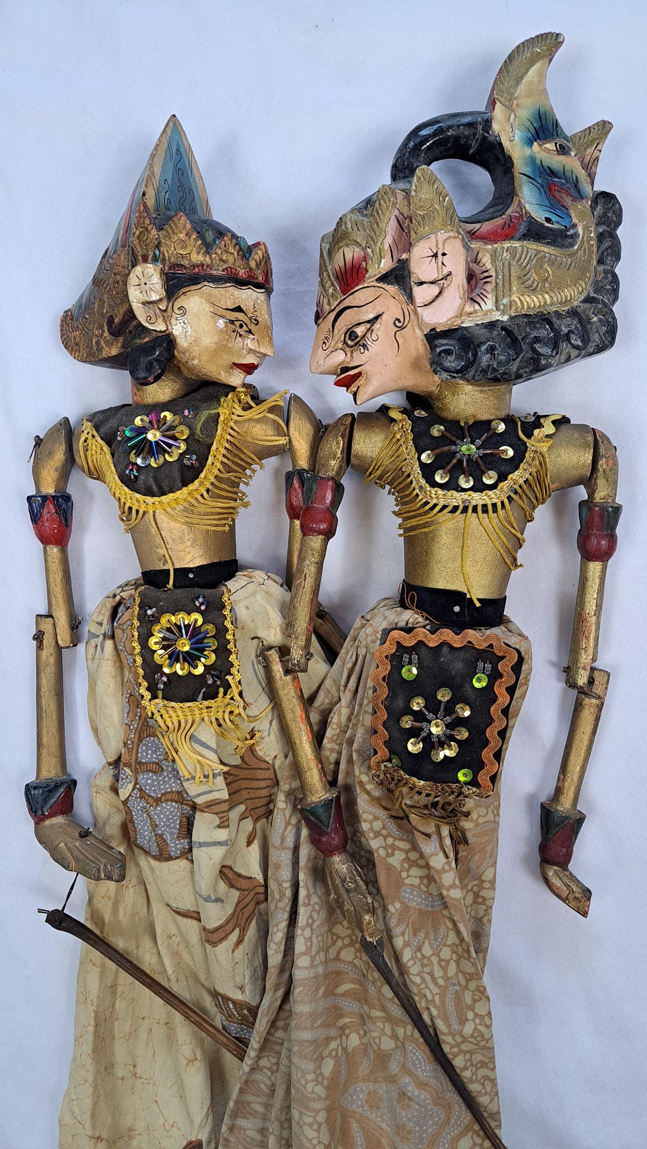 Antique Original Asian Oriental Puppet Doll Wayang Golek Wood Demon ...