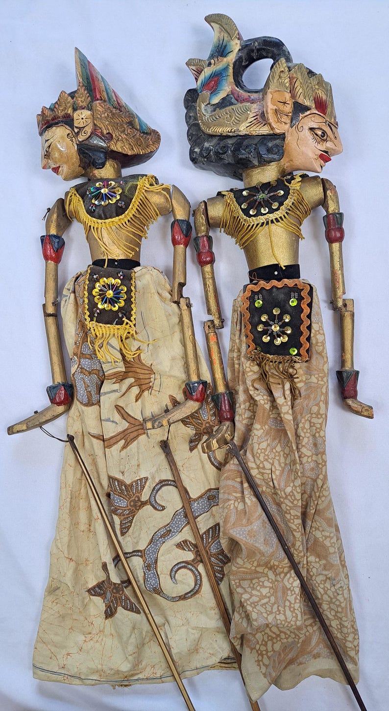 Antique Original Asian Oriental Puppet Doll Wayang Golek Wood Demon ...