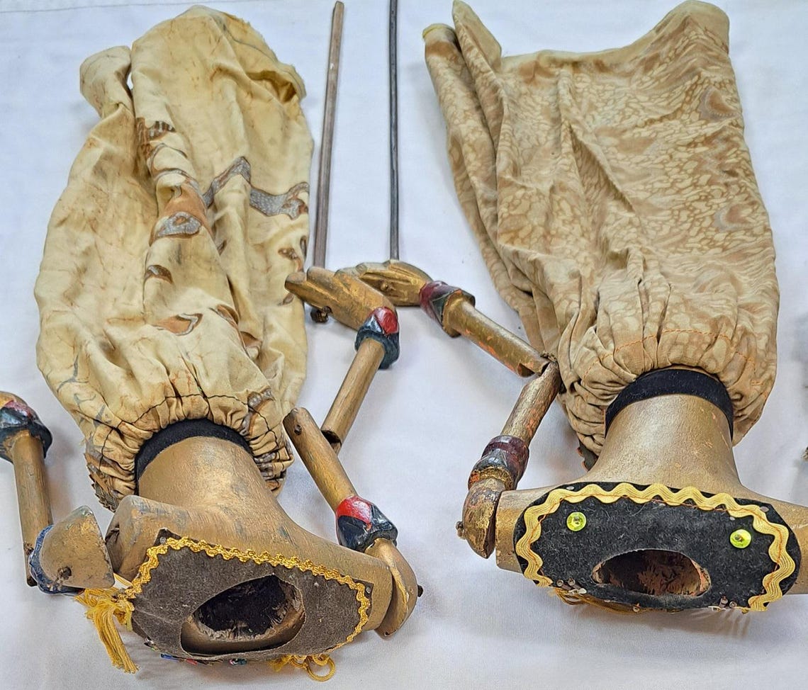 Antique Original Asian Oriental Puppet Doll Wayang Golek Wood Demon ...