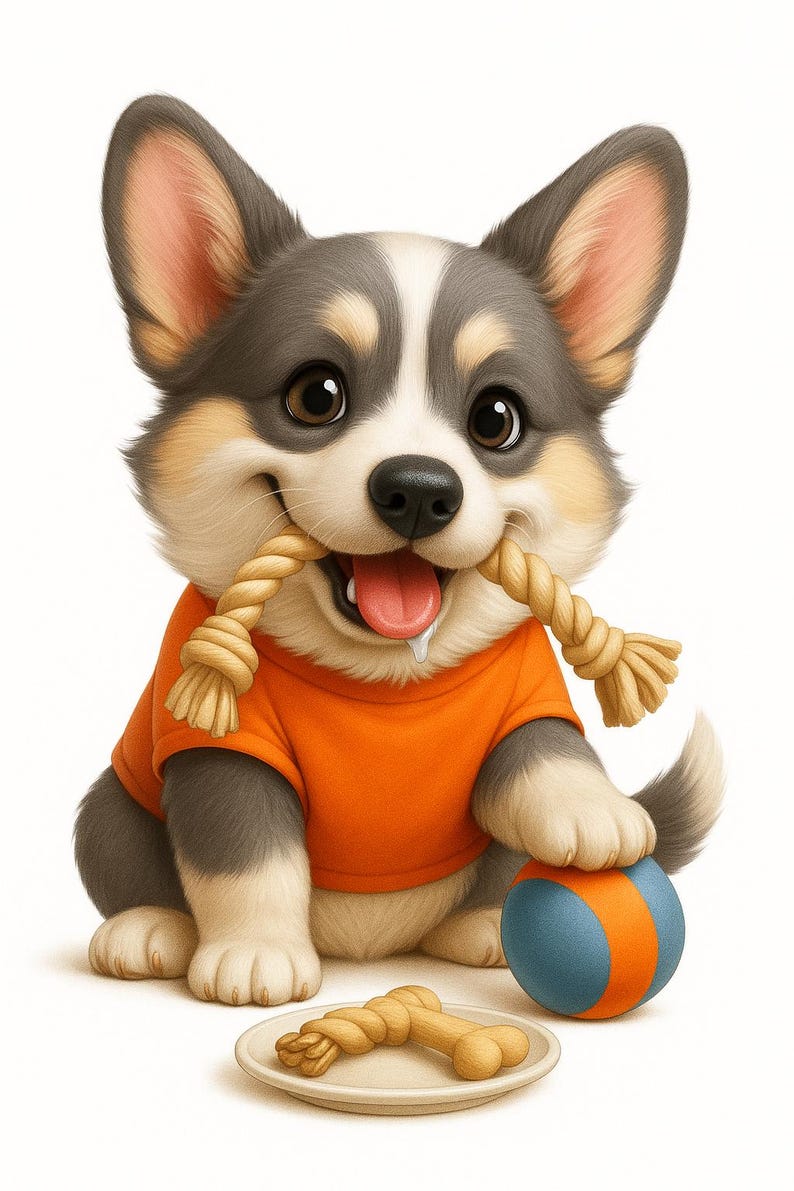 Cute Corgi Clipart Set • Funny Dog Art for Stickers • Funny Puppy Art ...