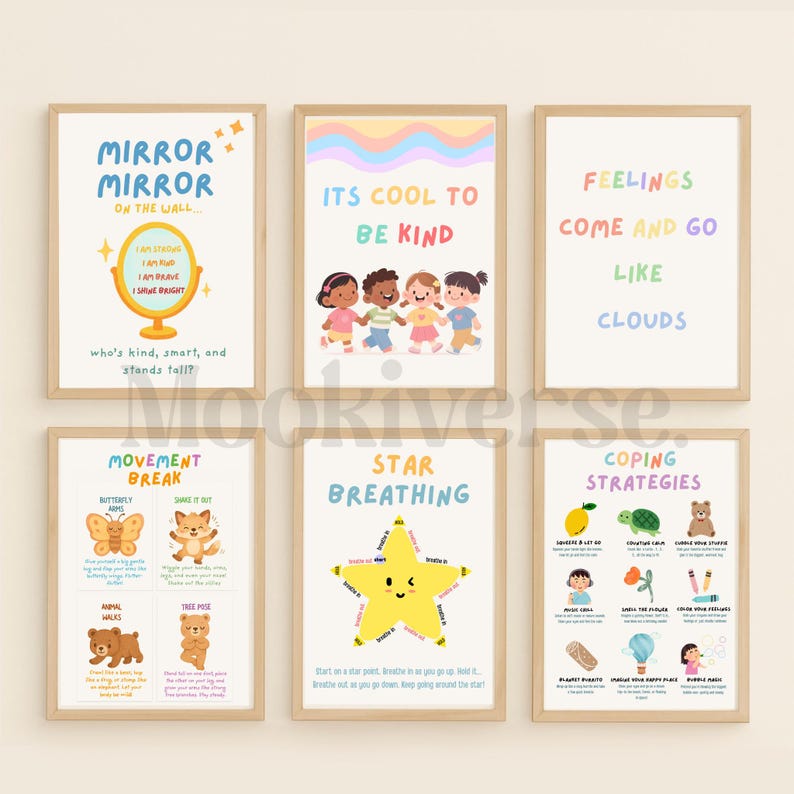 Classroom Decor Calming Corner Posters Bundle Set of 24 – Mindfulness ...