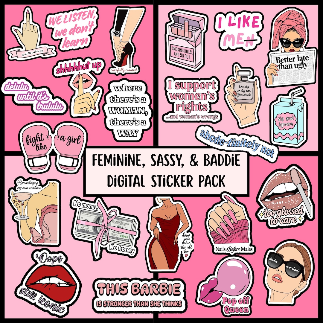 Sarcastic Sticker Bundle | Sassy Funny Quotes, Feminine Humor Stickers ...