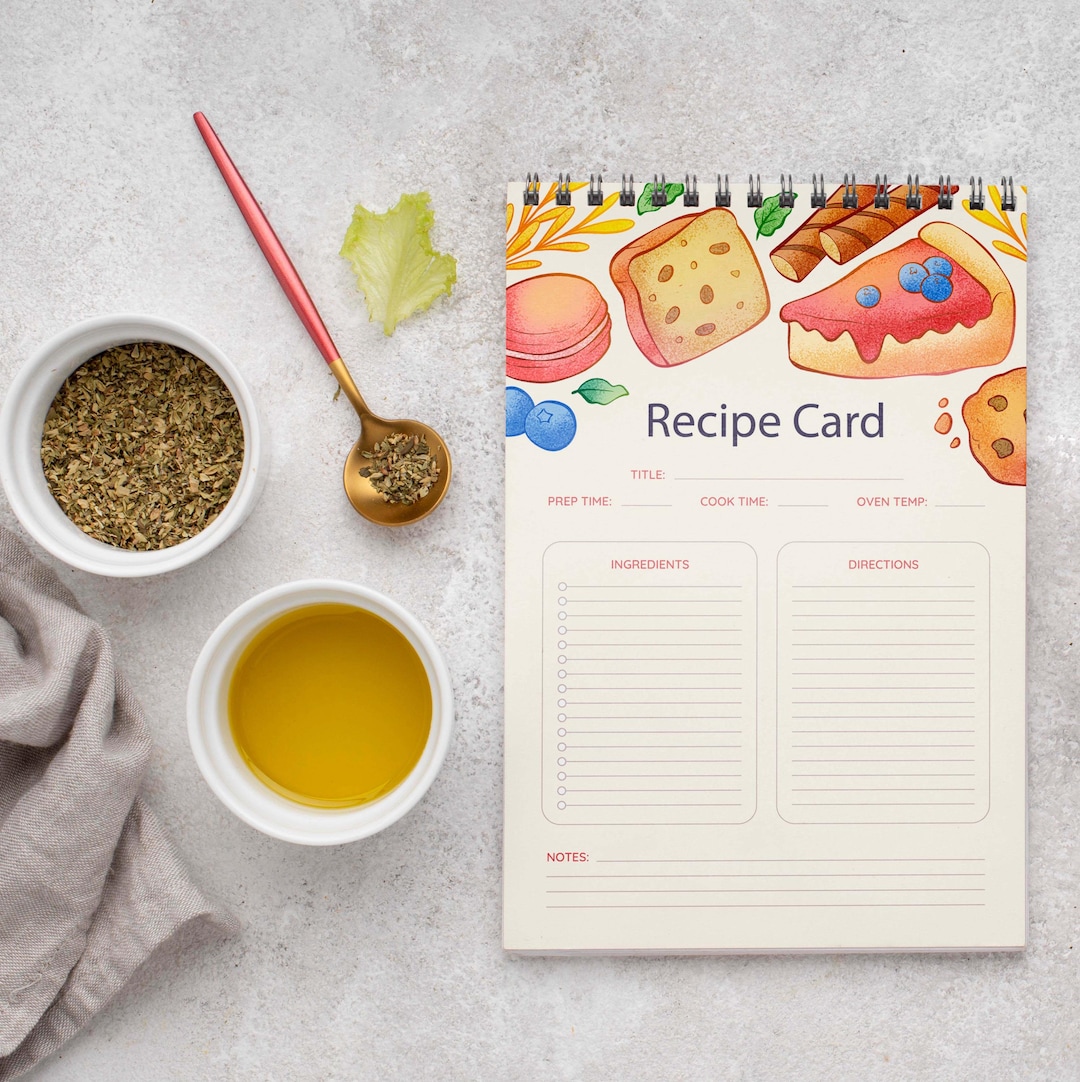 Printable Recipe Cards Bundle – A4 Kitchen Organizer Pages (digital ...