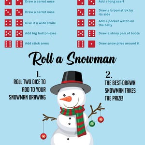 Roll-a-snowman Printable Game | A4 Winter Drawing Activity for Kids ...