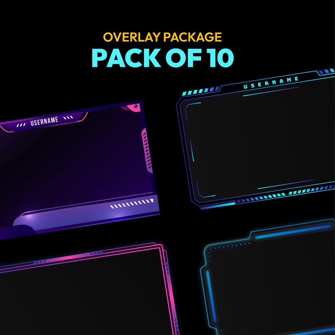 Streaming Overlay Pack | 10 Editable Overlay Templates for Twitch ...