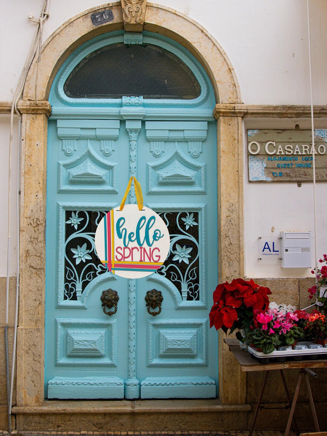 Hand Painted Spring Door Hanger | 3D Laser Cut Sign | Made in USA ...