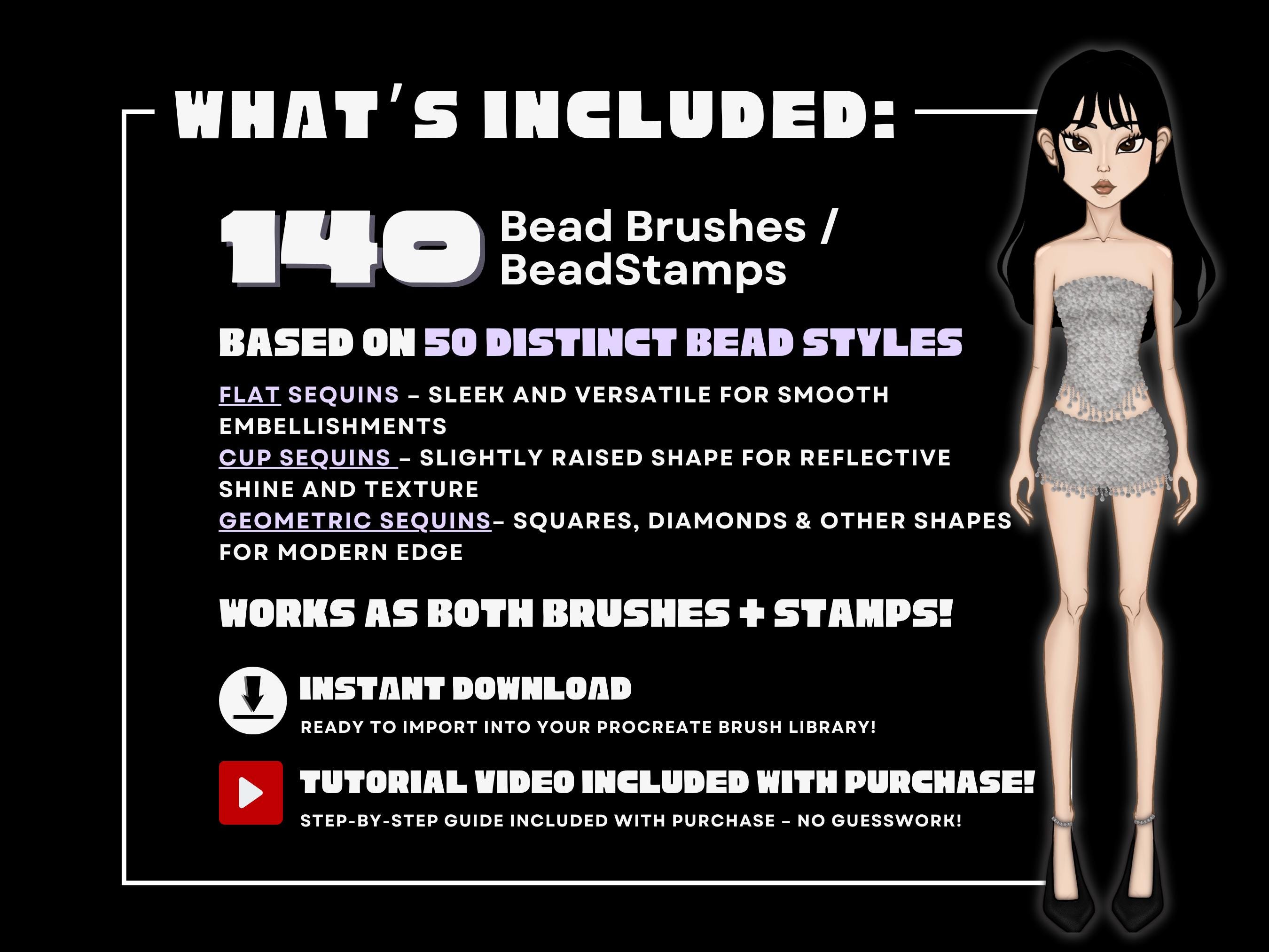 Procreate Fashion Design Brushes Sequin Brush Set Digital Beading ...