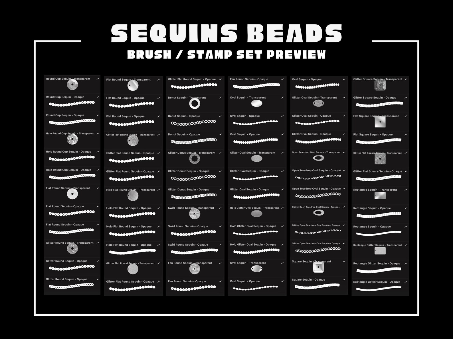 Procreate Fashion Design Brushes Sequin Brush Set Digital Beading ...