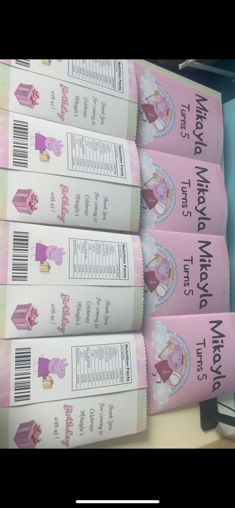 Personalised Peppa Pig Crisp Packets - Empty - Party Favours Birthday ...
