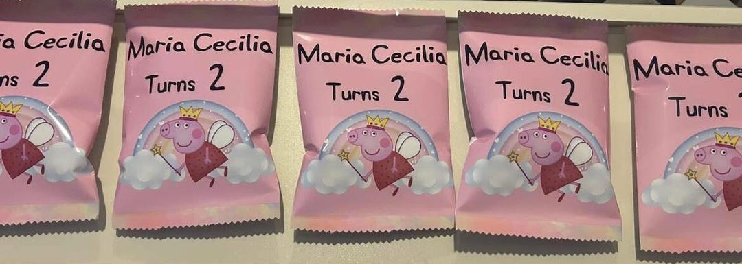 Personalised Peppa Pig Crisp Packets - Empty - Party Favours Birthday ...