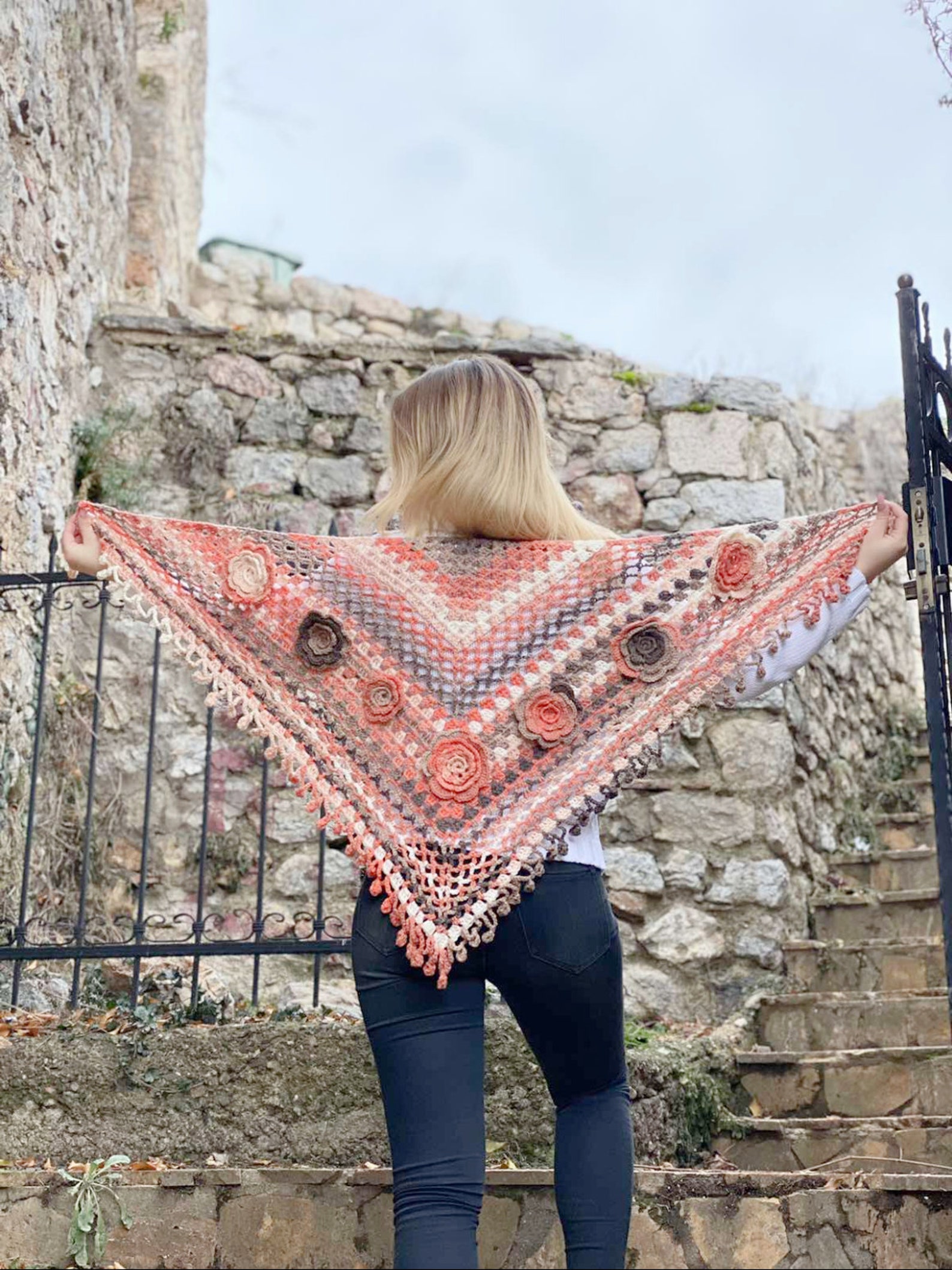 Crochet Pattern: Cottage Granny Shawl Statement Shawl,wrap,shawl ...