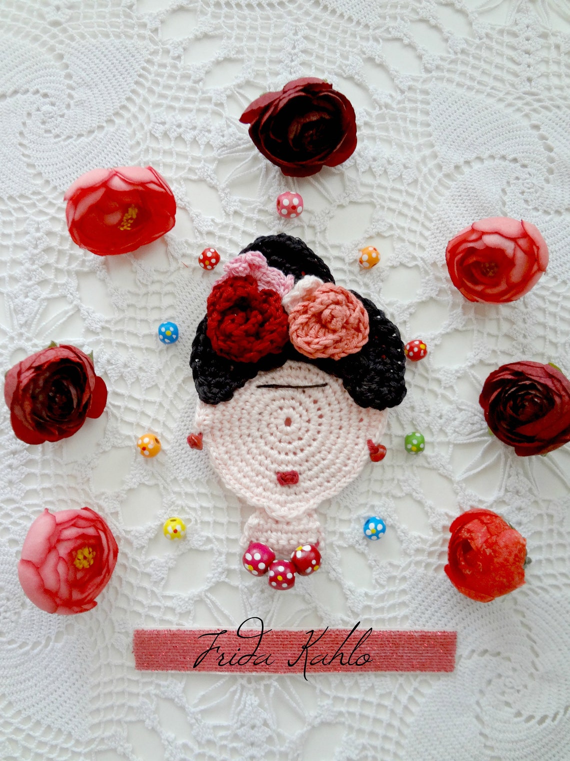CROCHET PATTERN Frida Kahlo Broochcrocheted Broochcrochet | Etsy