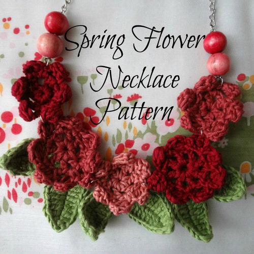 CROCHET PATTERN String Flowers Necklace Crocheted Flower - Etsy