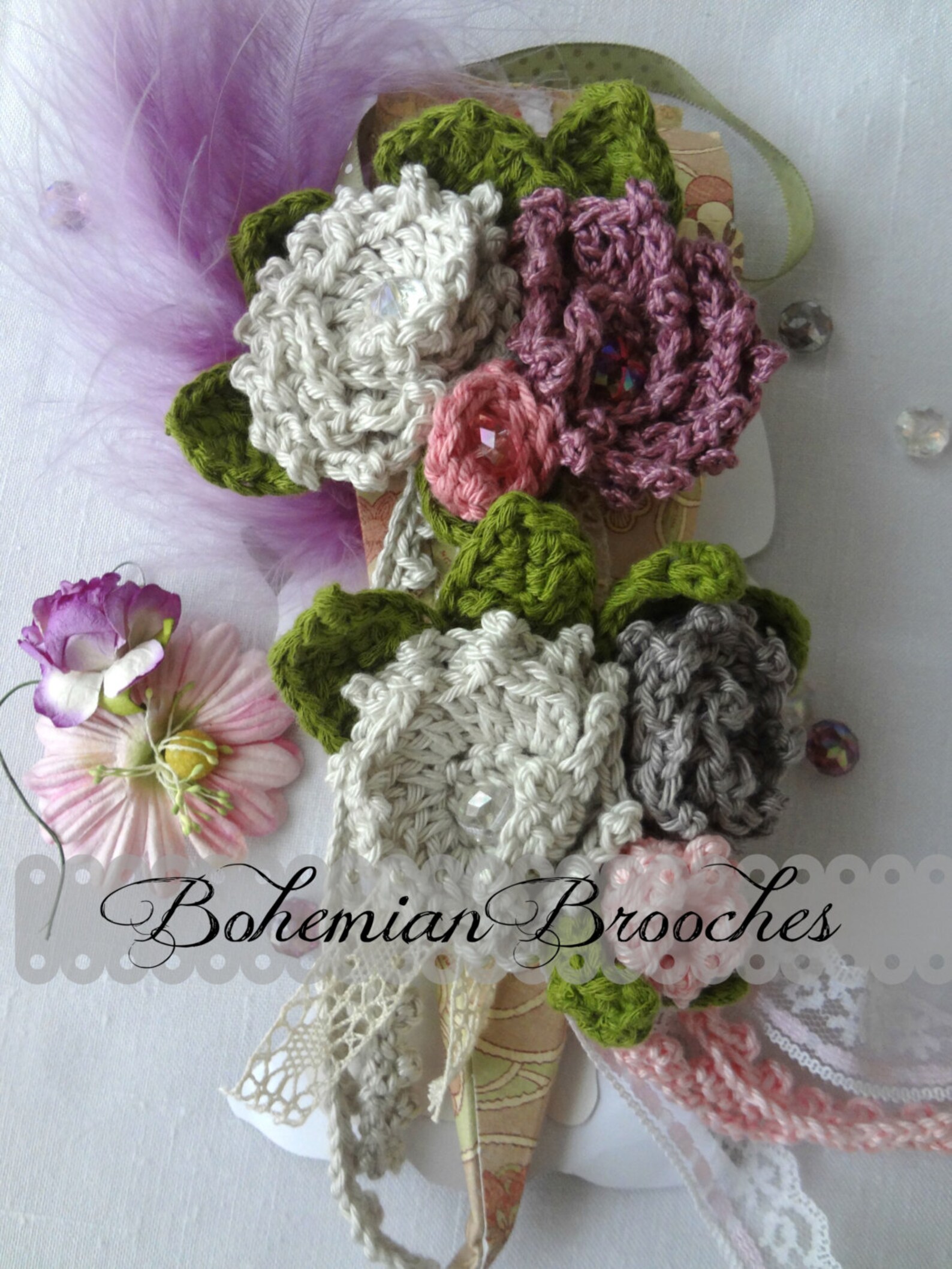 CROCHET PATTERN Bohemian Brooch Pattern PDF Crochet Pattern | Etsy