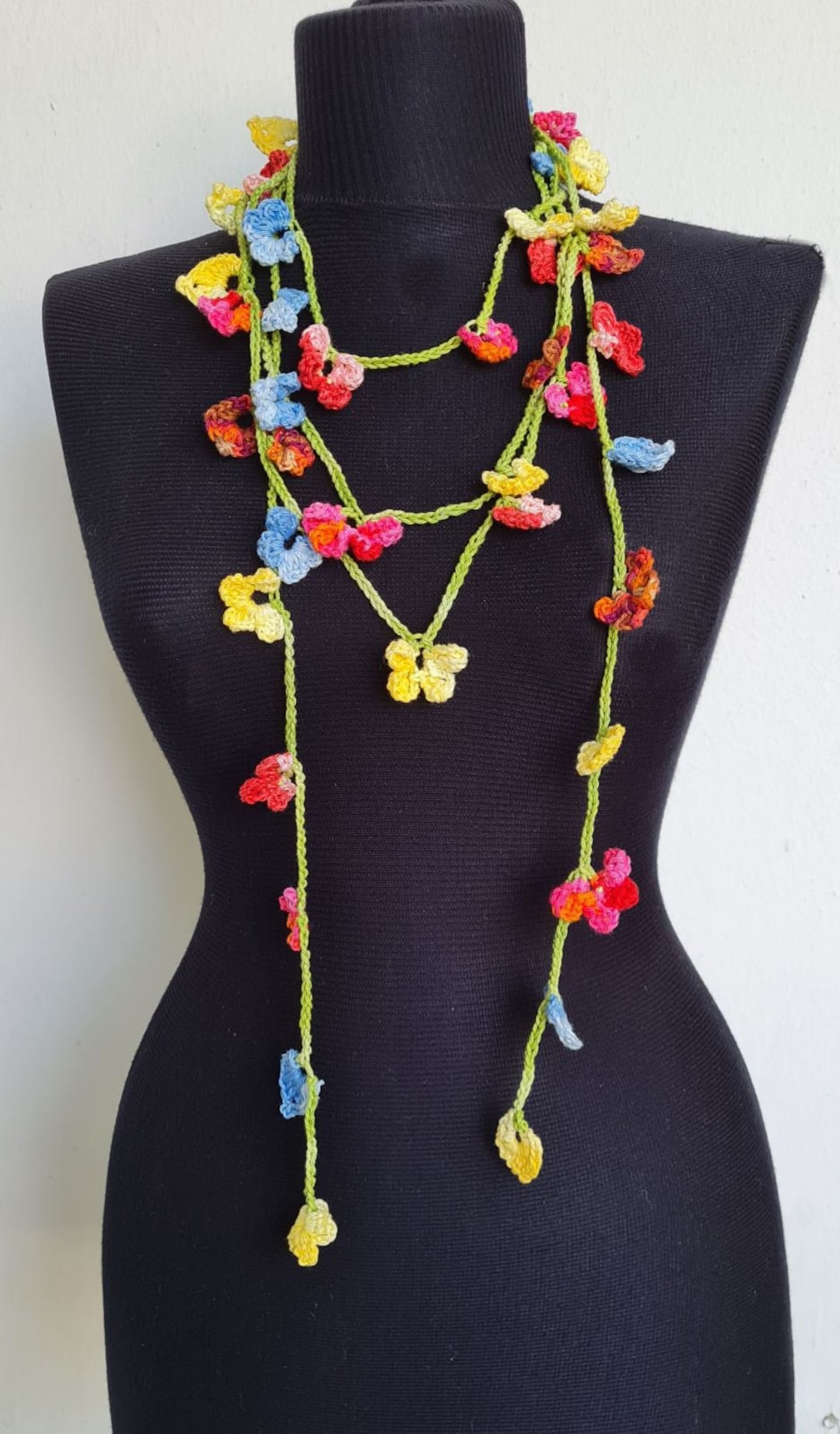 CROCHET PATTERN Summer Lariat Crochet Accessory, Crochet Skinny Scarf ...