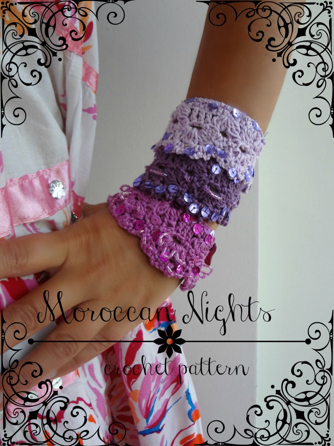 CROCHET PATTERN Moroccan Cuff crocheted bracelet crocheted | Etsy