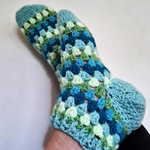 CROCHET PATTERN Granny Socks, Granny Stripe Socks, Crochet Socks, Crochet Slippers, Crochet ...