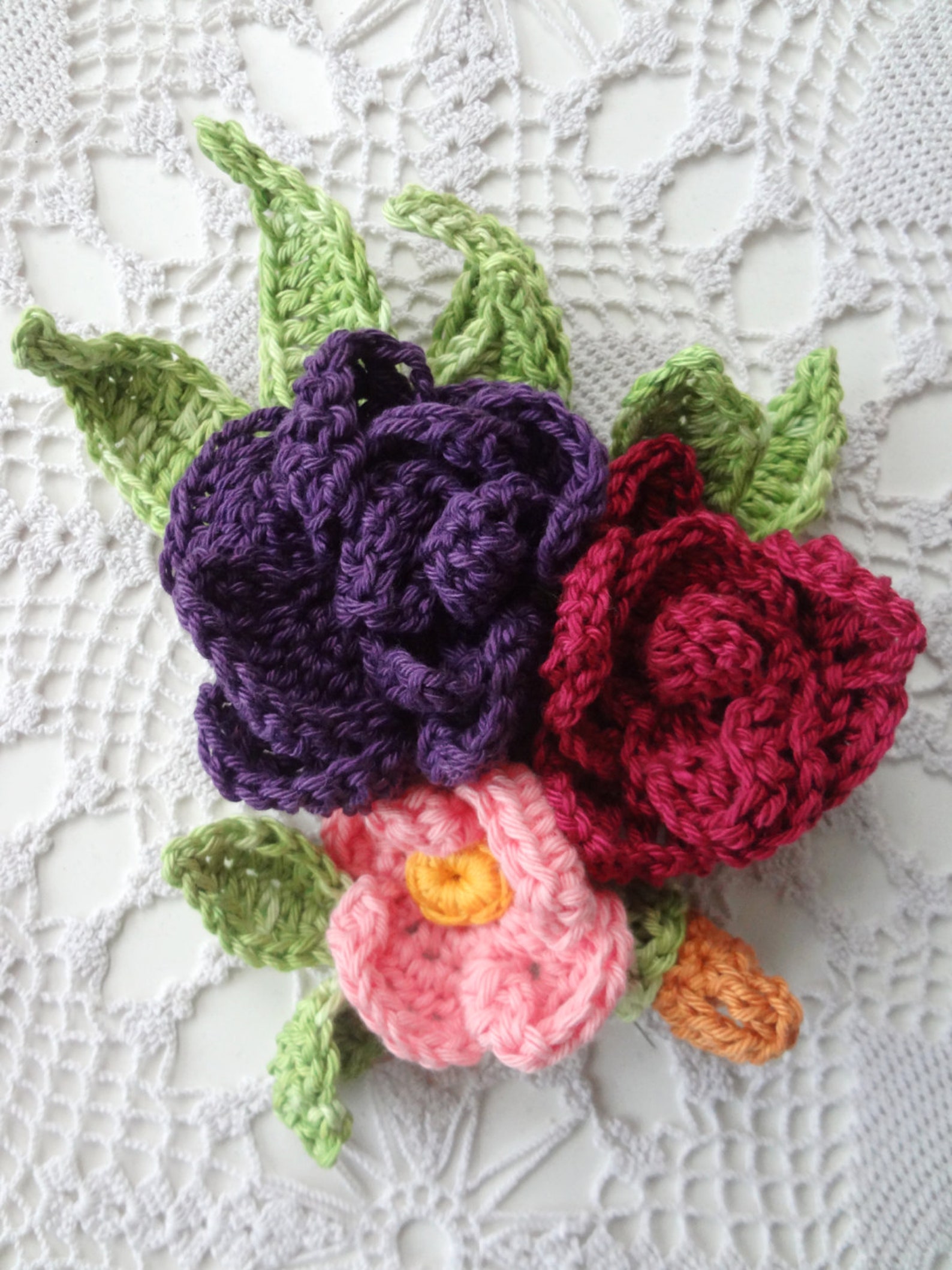 CROCHET PATTERN Peony Necklace Crochet Peony | Etsy