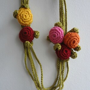 Crochet PDF Pattern Button Necklace Crochted Necklace, Crocheted ...