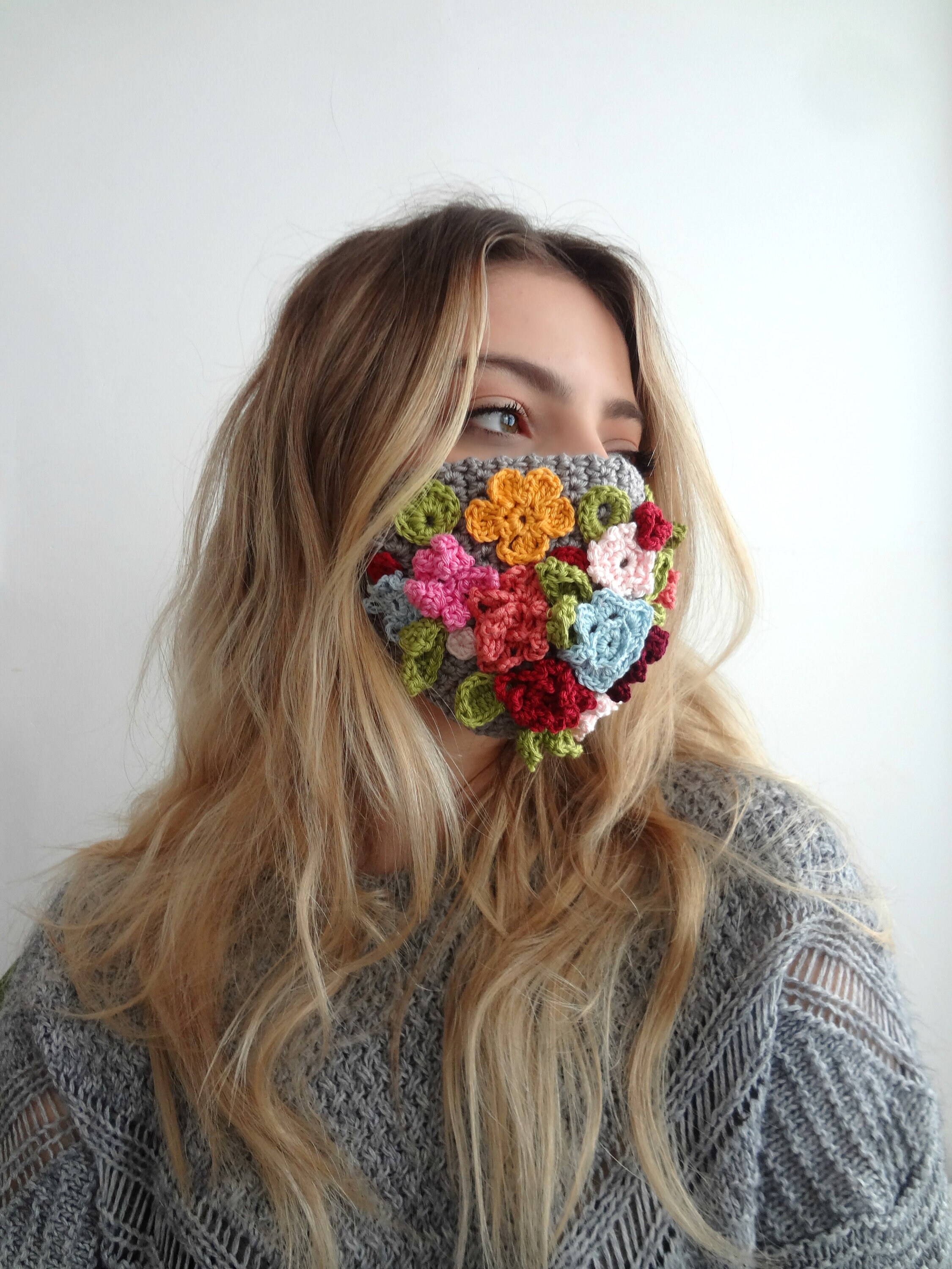 Bohemian Face Mask Crochet Pattern. Crochet Flower Mask - Etsy UK