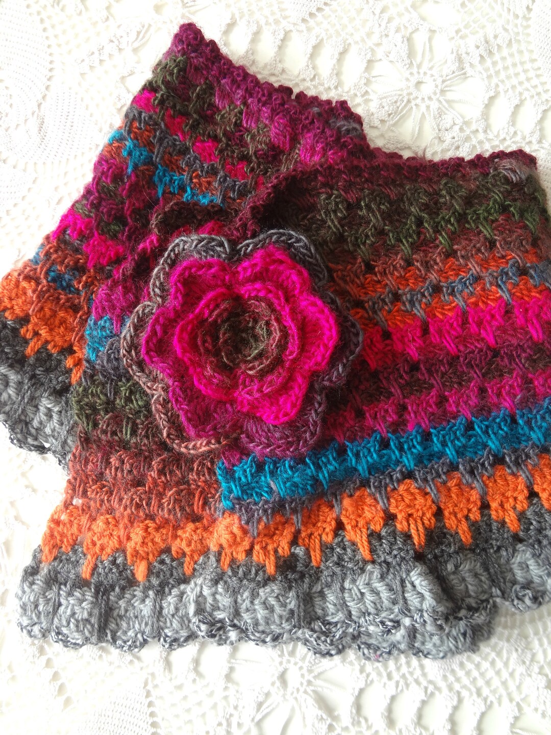 March Crochet Scarf-crochet Capelet,crochet Shawl, Prayer Shawl ...
