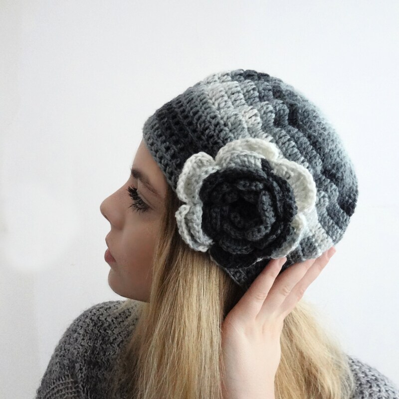 Crochet Flower Beanie Pattern - Etsy