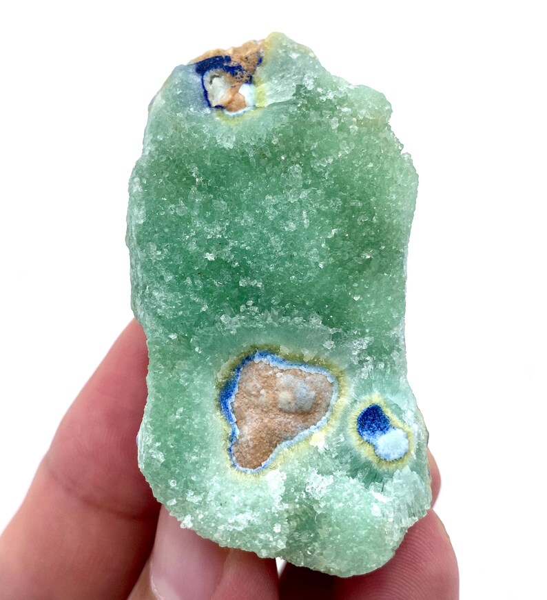 Natural Aragonite With Blue Azurite / 41 Grams / Mineral Specimen ...