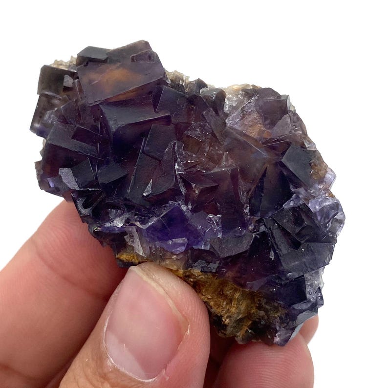 Purple Fluorite With Calcite , Pakistan Mineral Specimen , ( 34 Grams ...