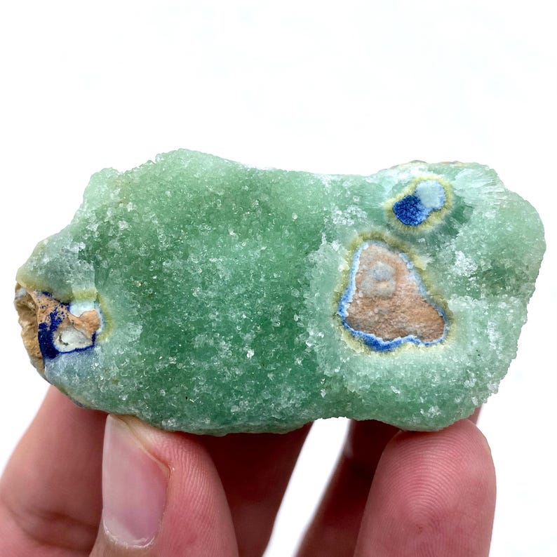 Natural Aragonite With Blue Azurite / 41 Grams / Mineral Specimen ...
