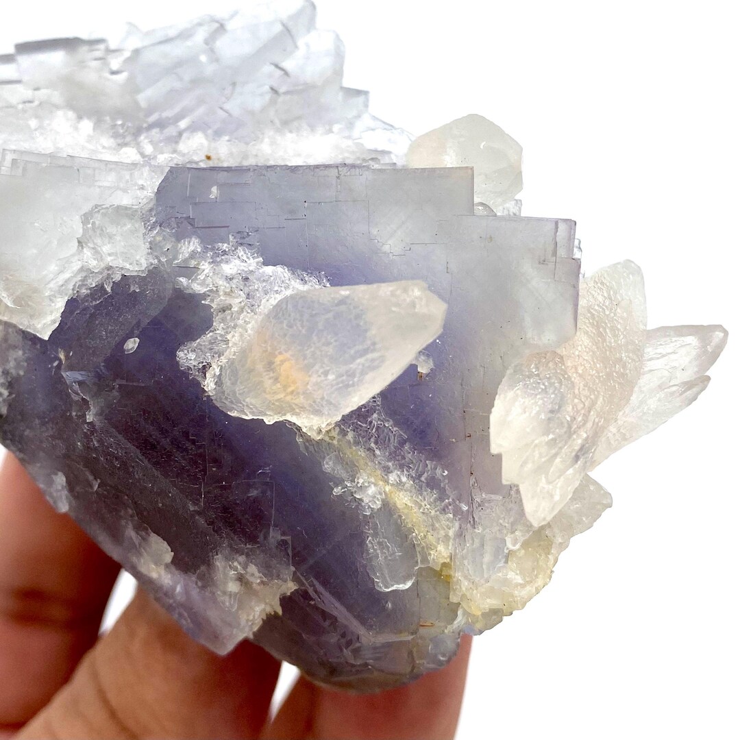 Blue Phantom Fluorite With Nice Dog Tooth Calcite , Pakistan Mineral ...