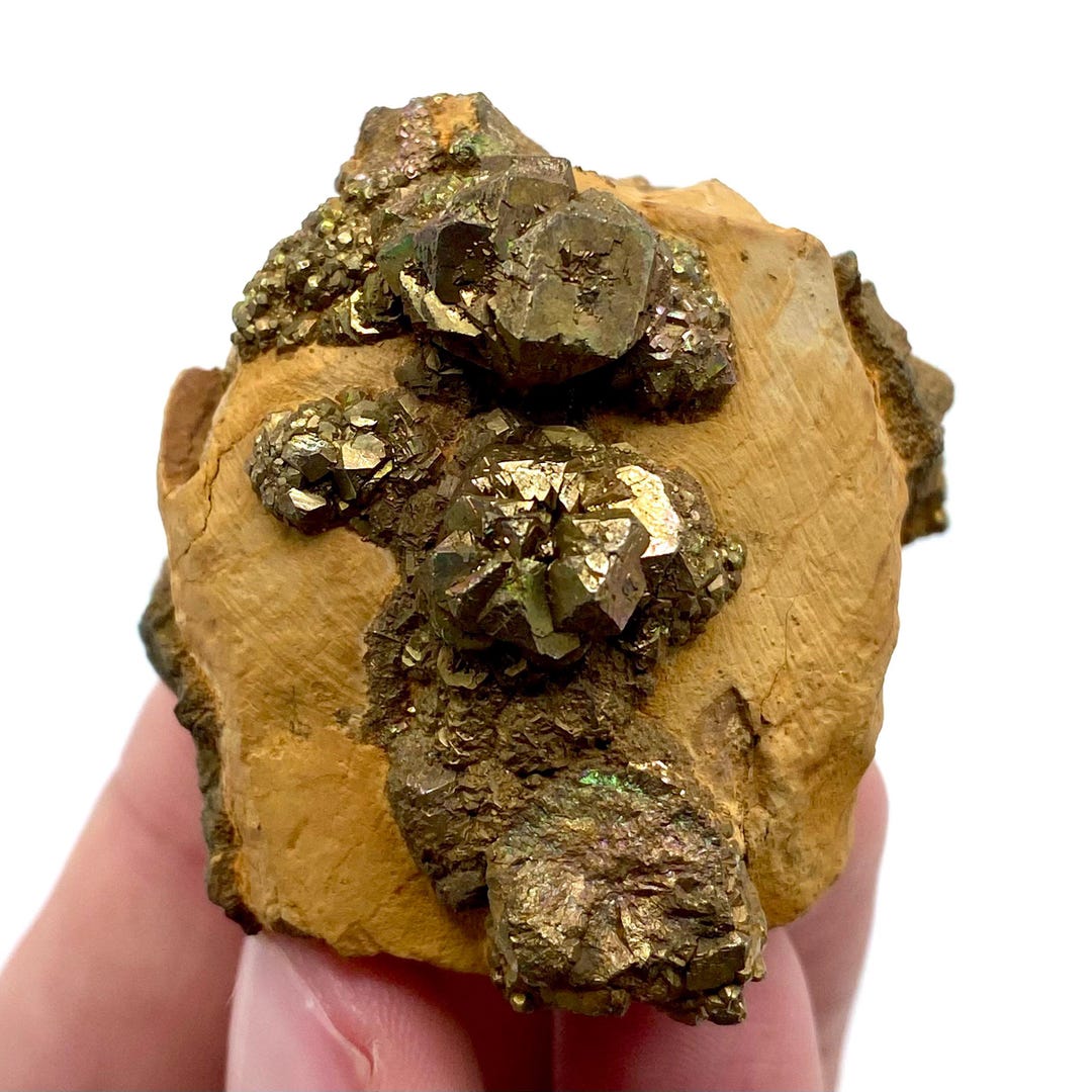 Rainbow Pyrite on Matrix , Pakistan Mineral Specimen , ( 107 Grams , 45 ...