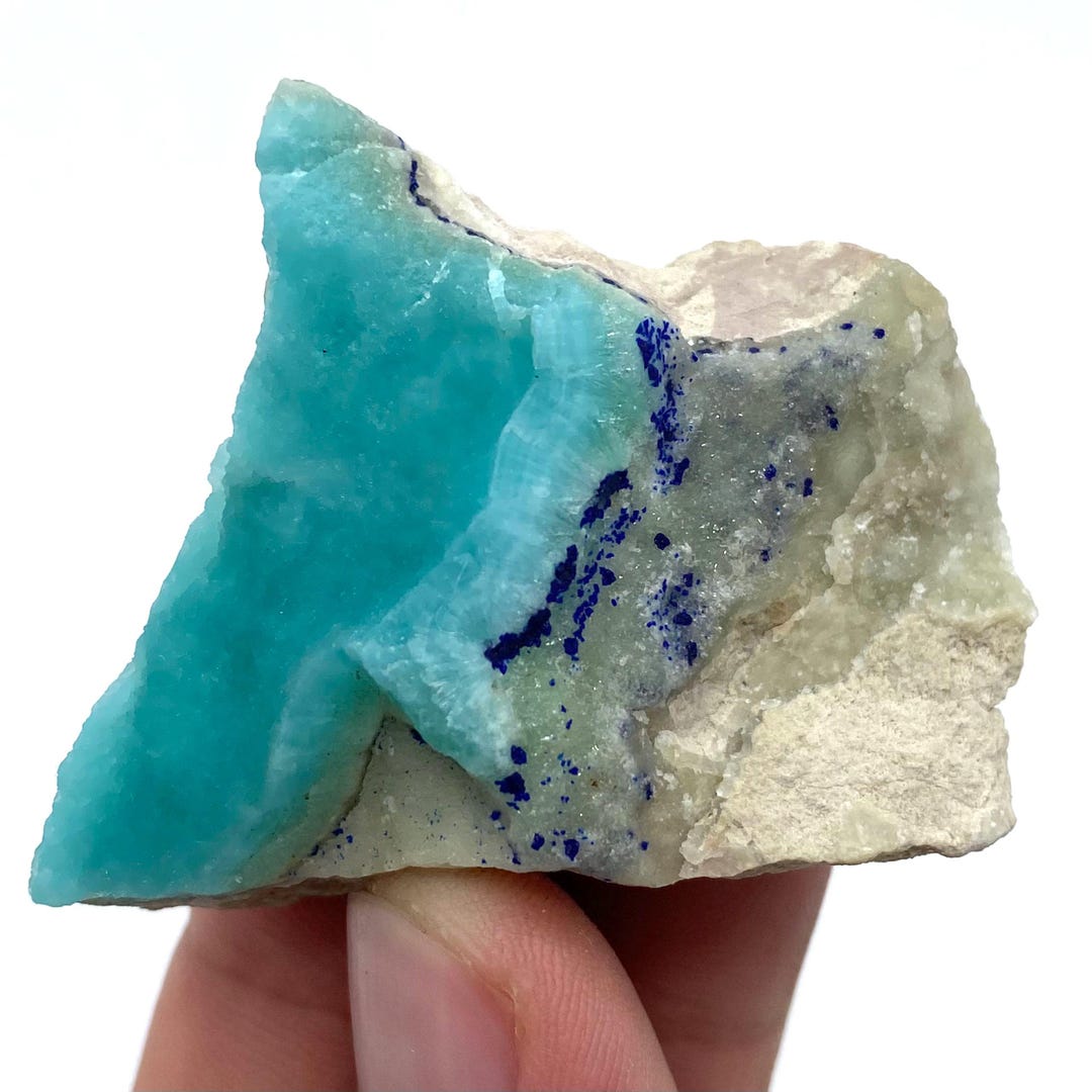 Amazing Blue Aragonite With Azurite on Matrix , Afghanistan Mineral ...