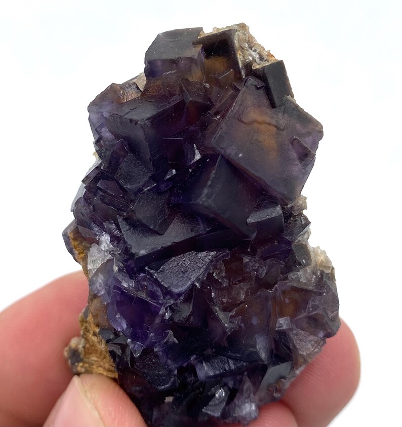 Purple Fluorite With Calcite , Pakistan Mineral Specimen , ( 34 Grams ...
