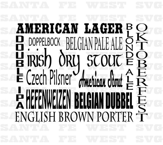 Beer Word Art SVG Cricut Silhouette Scrapbook Clip Art | Etsy